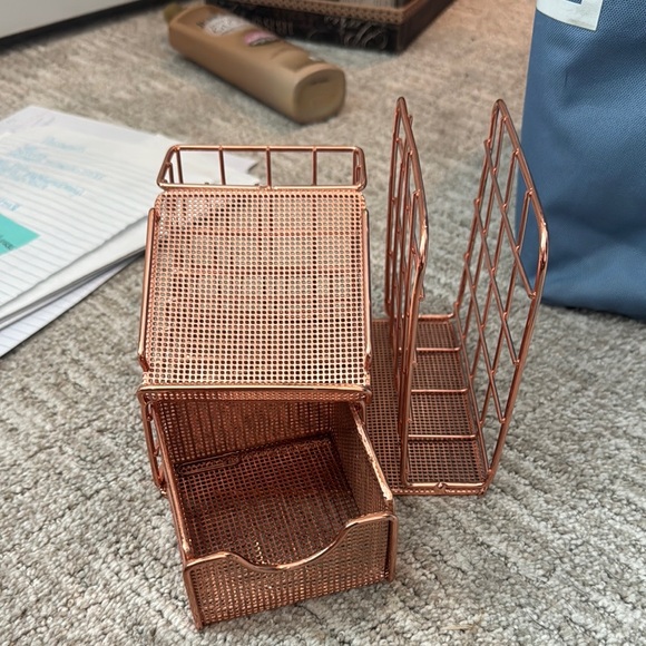 Storage & Organization | Copper Wire Mesh Desk Organizer | Poshmark